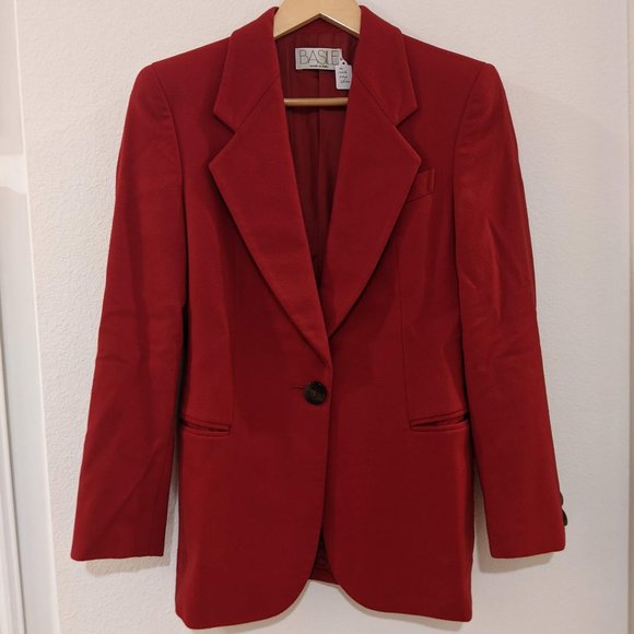 Basile | Jackets & Coats | Vintage Basile Red Wool Blazer | Poshmark